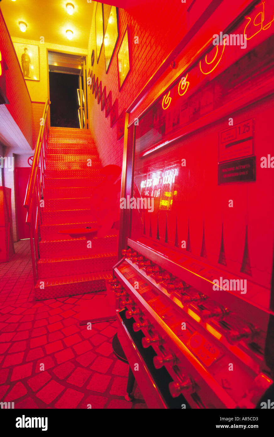 Red light at entrance of a bar in Taipei Taiwan Stock Photo - Alamy