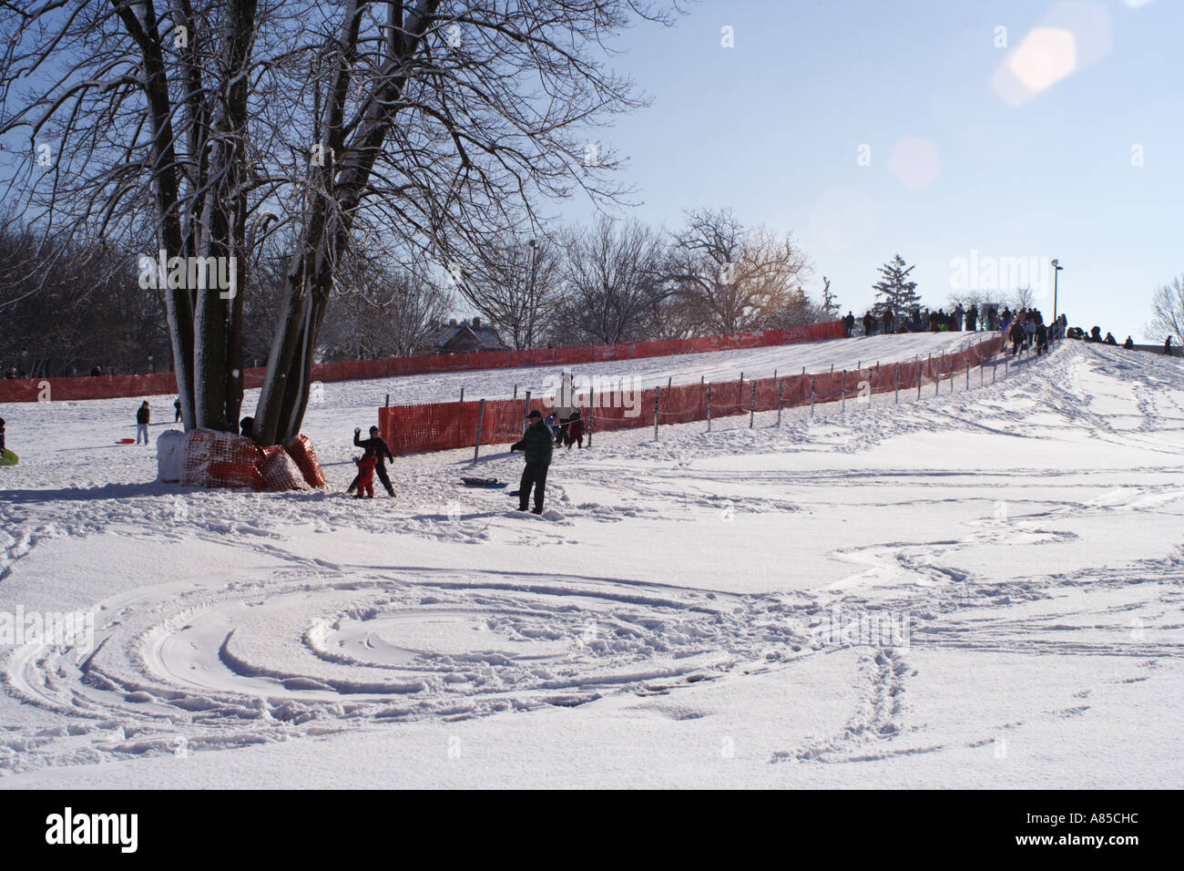 Snow slide in Naperville Stock Photo - Alamy