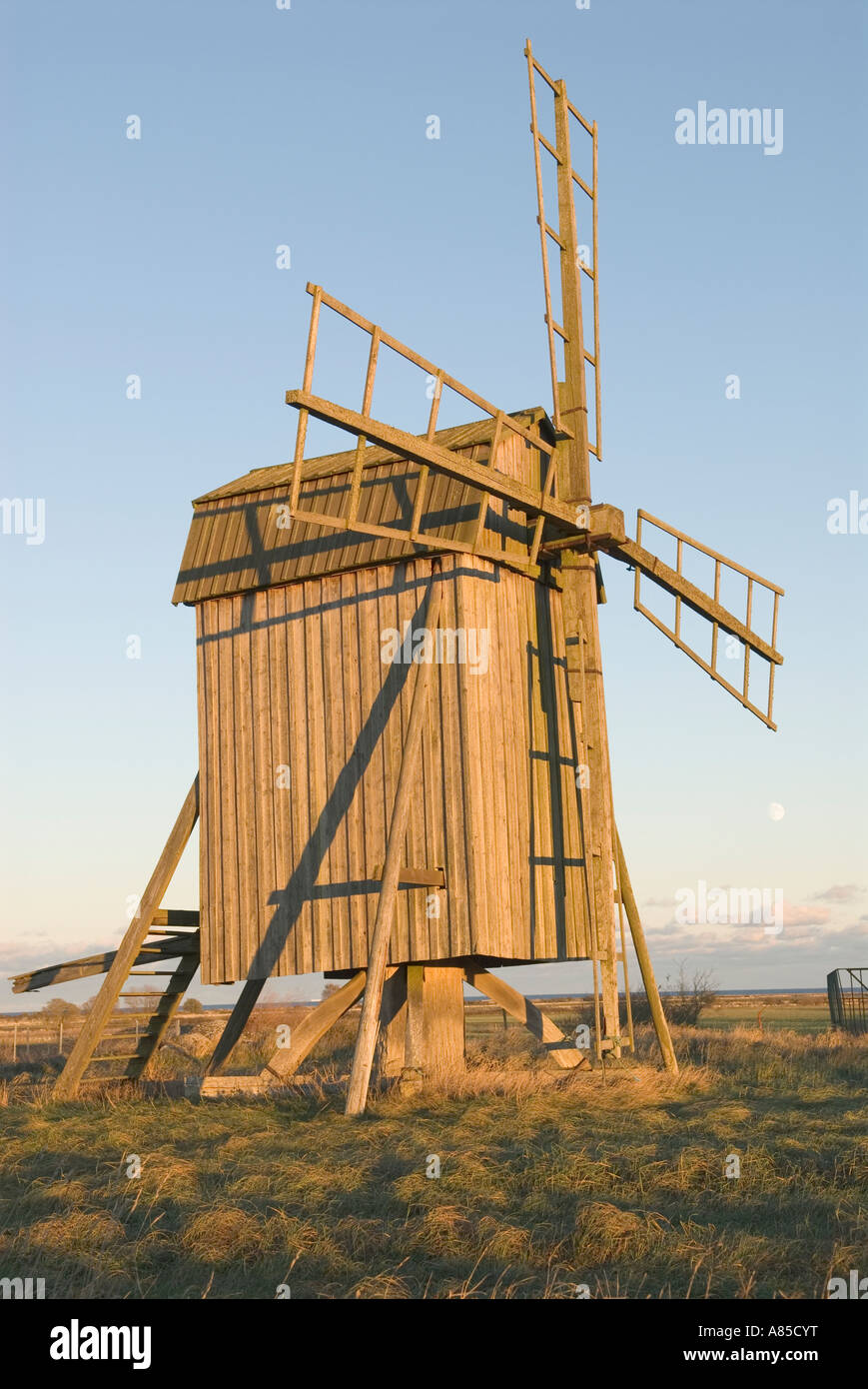 Windmill sunset oland sweden hi-res stock photography and images - Alamy