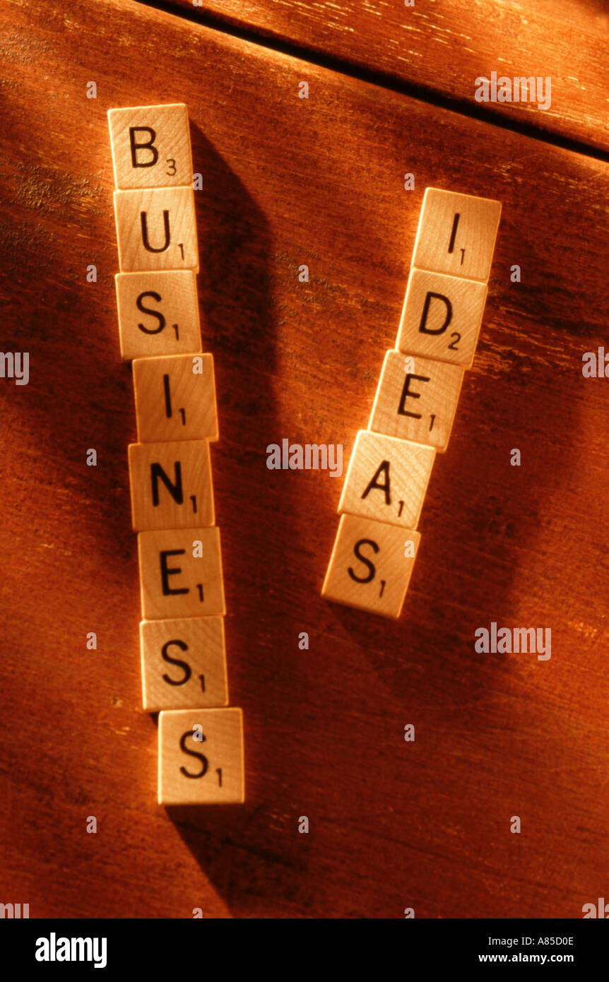 Scrabble letters for business Stock Photo - Alamy