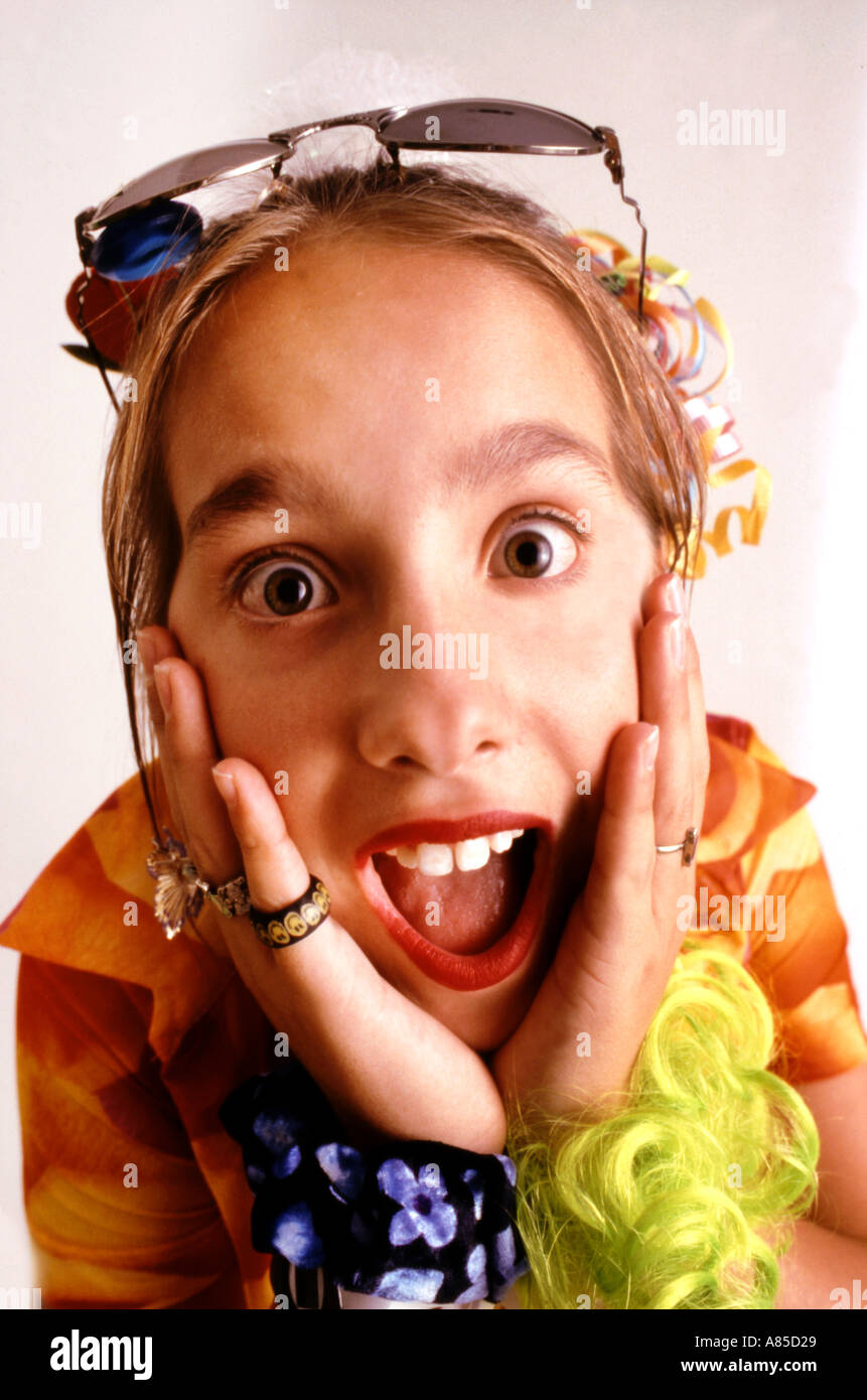 Teenage girls expressive face Stock Photo - Alamy