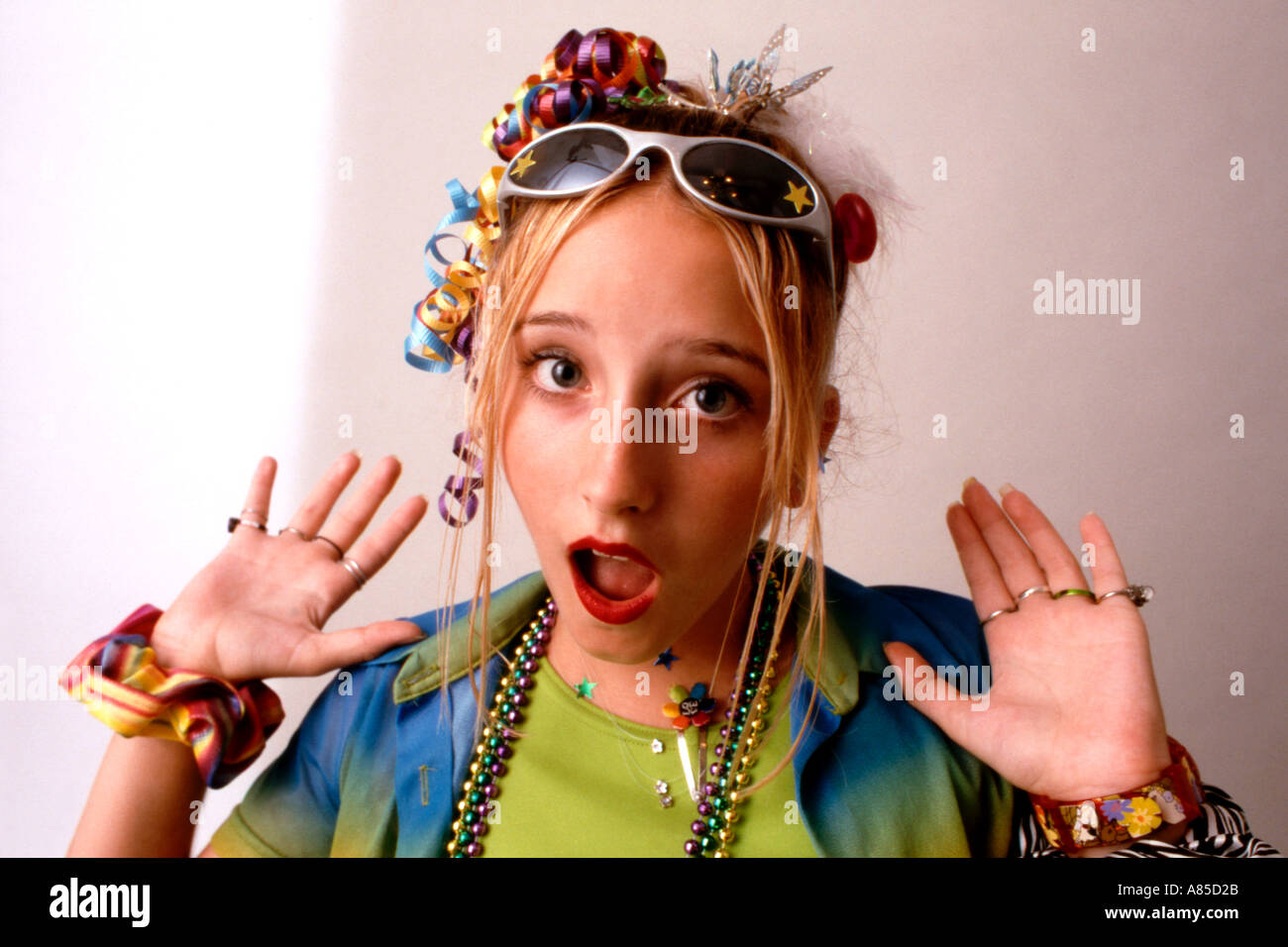 Teenage girl expressive face Stock Photo - Alamy
