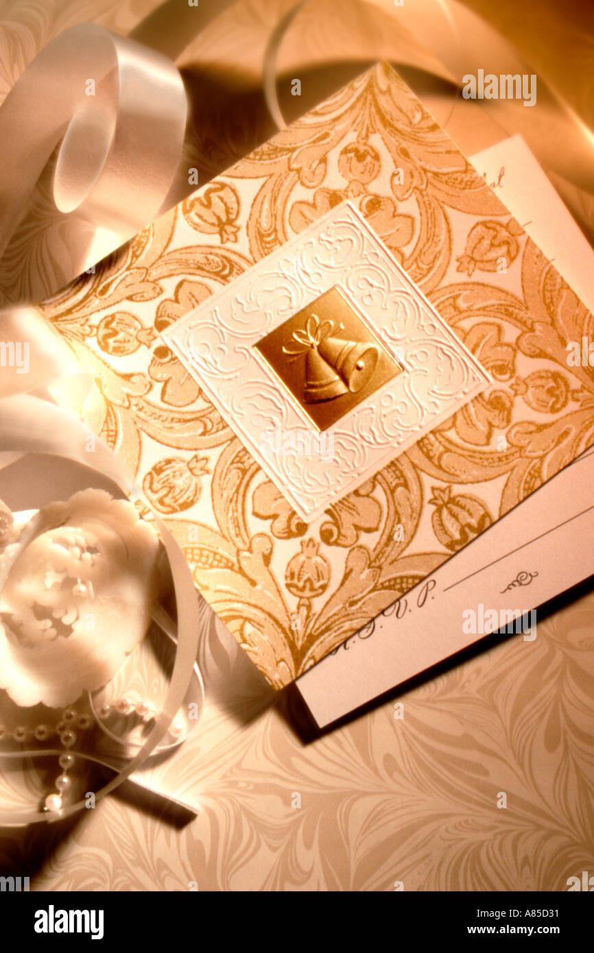 Wedding invitation or gift card Stock Photo - Alamy