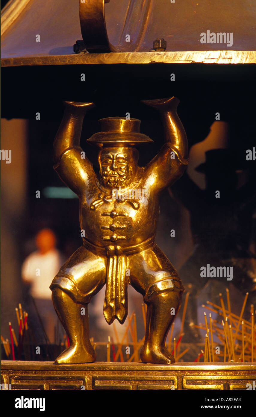 Metal human figure in Lung Shan Temple Taipei Taiwan Stock Photo - Alamy