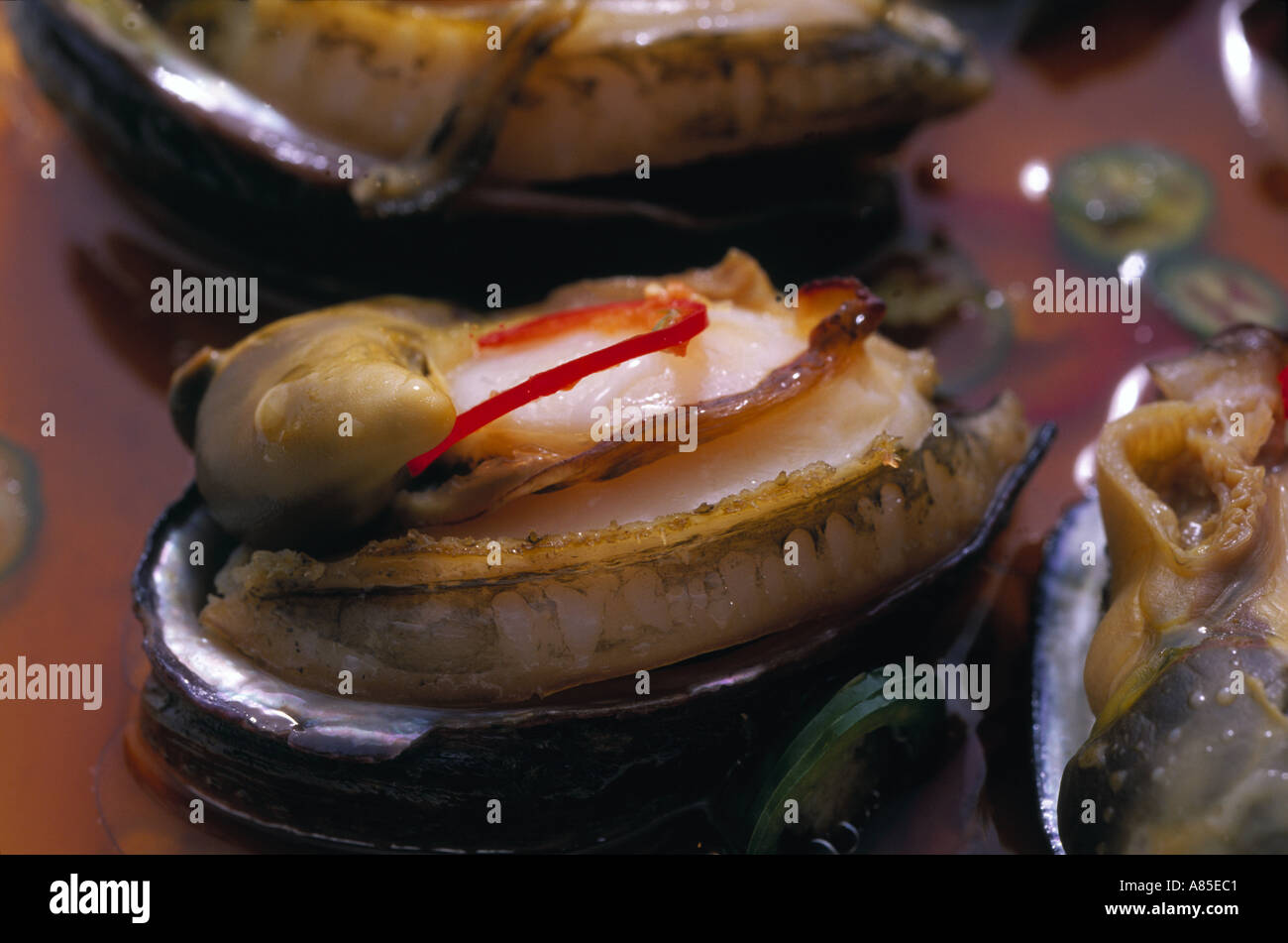 Steamed Mussel with Chili Stock Photo - Alamy