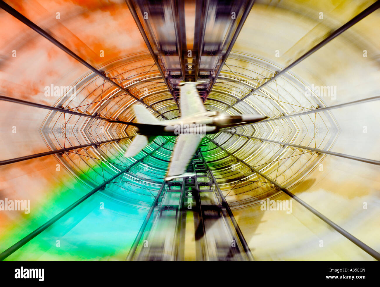 fighter plane inside a tunnel Stock Photo - Alamy