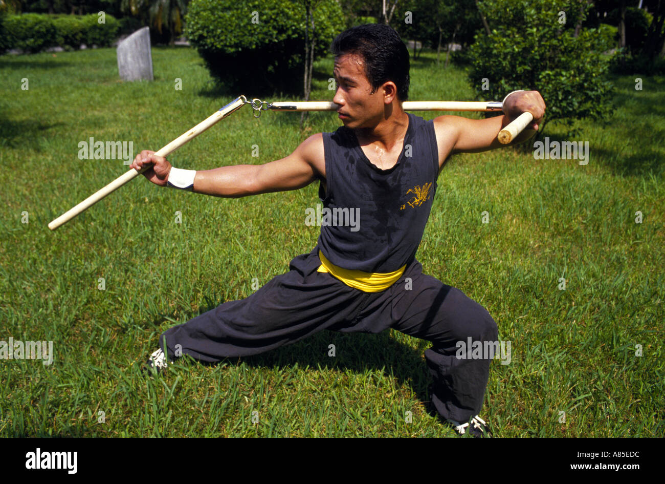 Chinese Kung Fu master performed in Taipei New park taipei Taiwan Stock ...