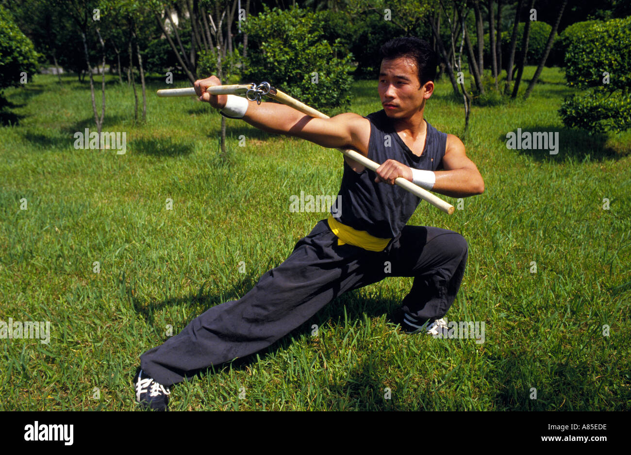 Chinese Kung Fu master performed in Taipei New park taipei Taiwan Stock ...