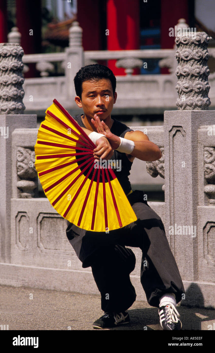 Chinese Kung Fu master performed in Taipei New park taipei Taiwan Stock ...