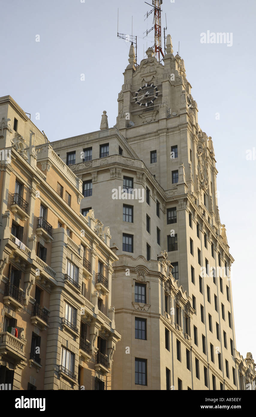 Telefonica Headquarters, Gran Via, Madrid, Spain Stock Photo - Alamy