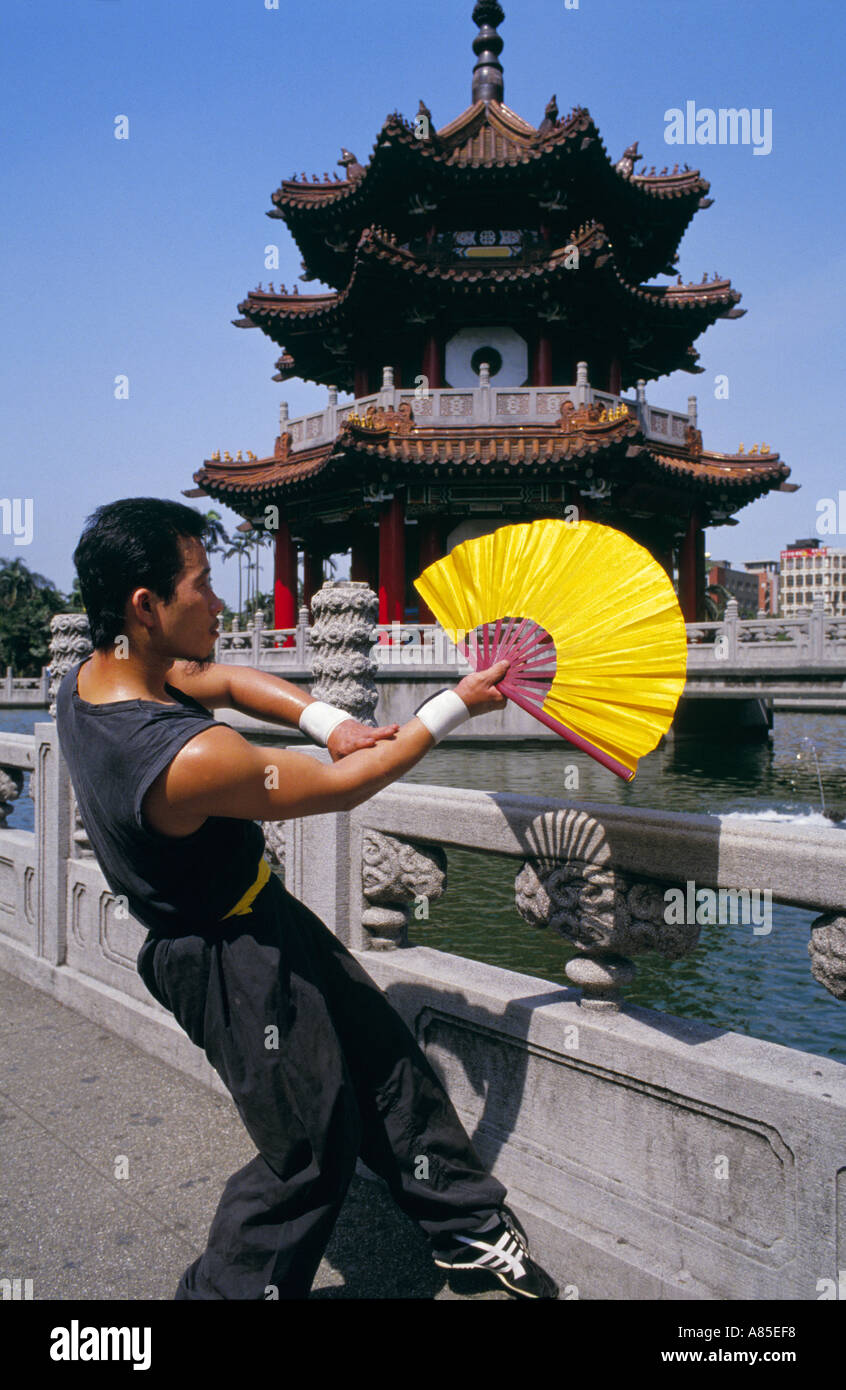 Chinese Kung Fu master performed in Taipei New park taipei Taiwan Stock ...