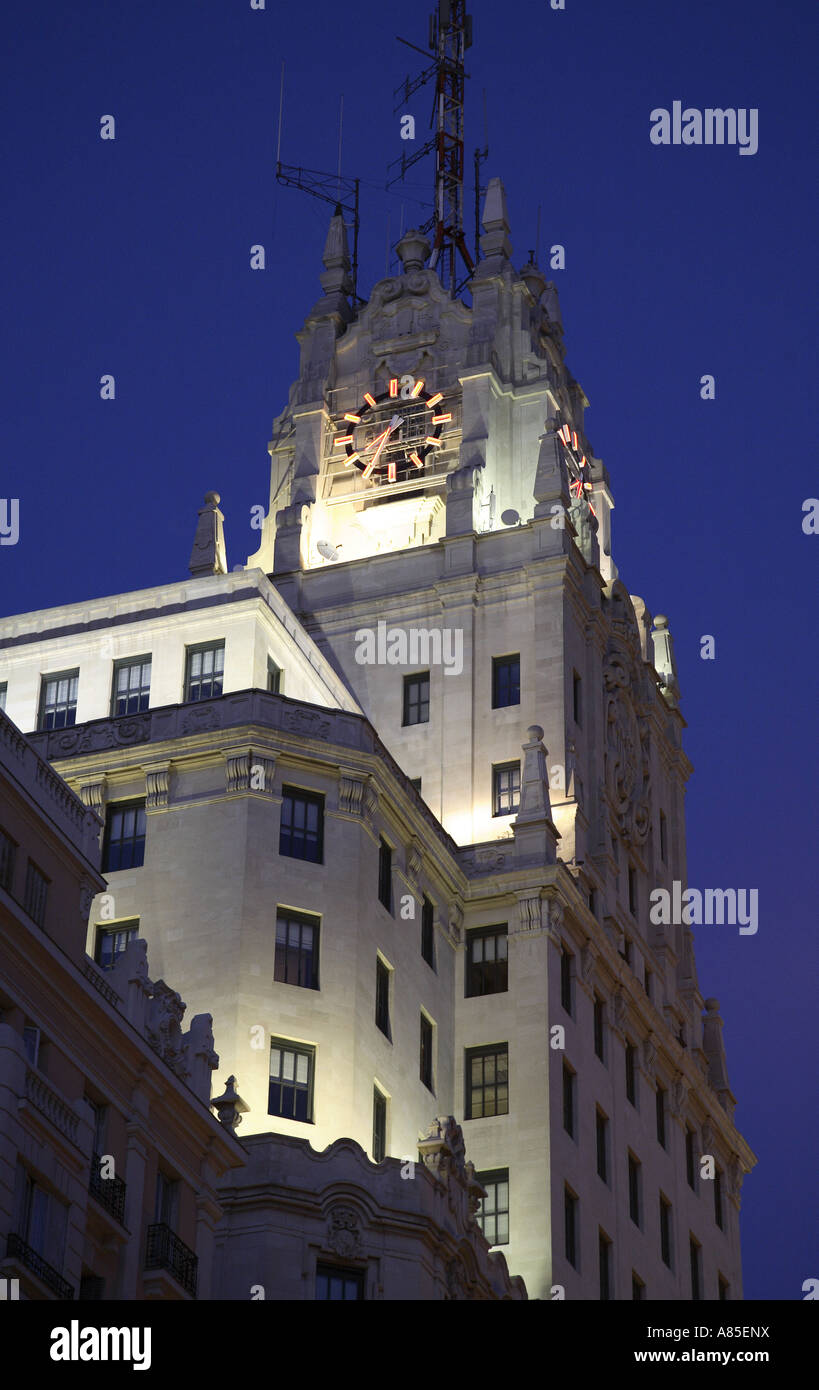 Telefonica Headquarters, Gran Via, Madrid, Spain Stock Photo - Alamy