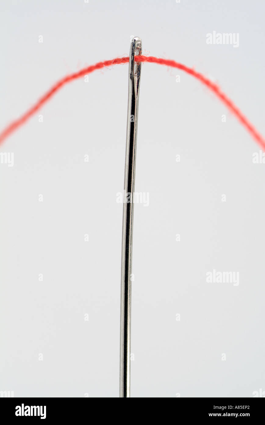 Needle and Thread, Close Up Stock Photo - Alamy