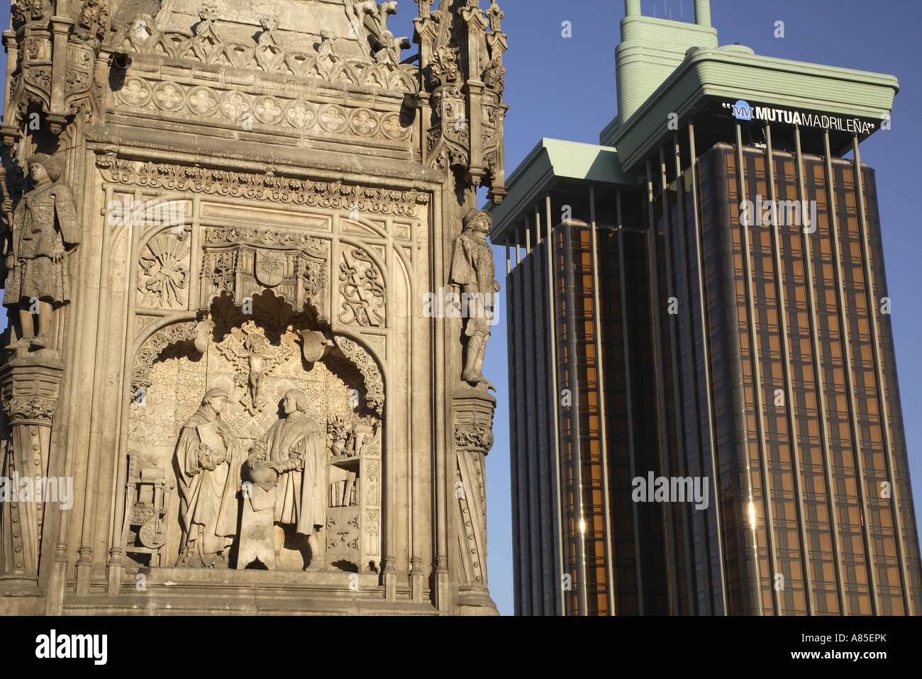 Torres Colon Office Building and the Colon Monument, Madrid, Spain ...