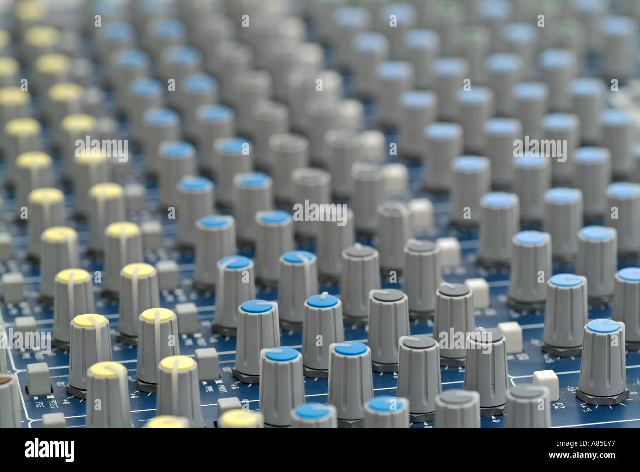 Knobs and Dials of a Mixing Desk in a Sound Studio, Close Up Stock ...