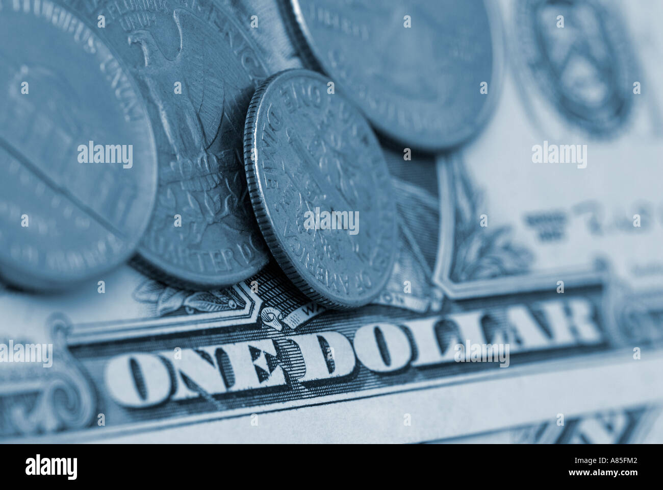 Dollar Coins and Notes Stock Photo - Alamy