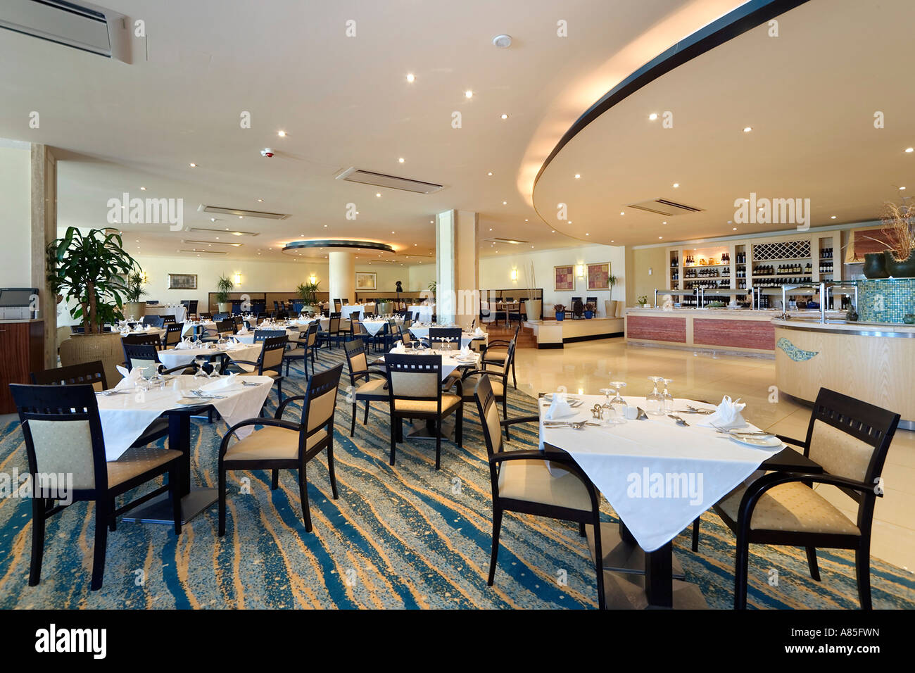 Main restaurant in the Radisson SAS Golden Sands Hotel, Golden Bay ...