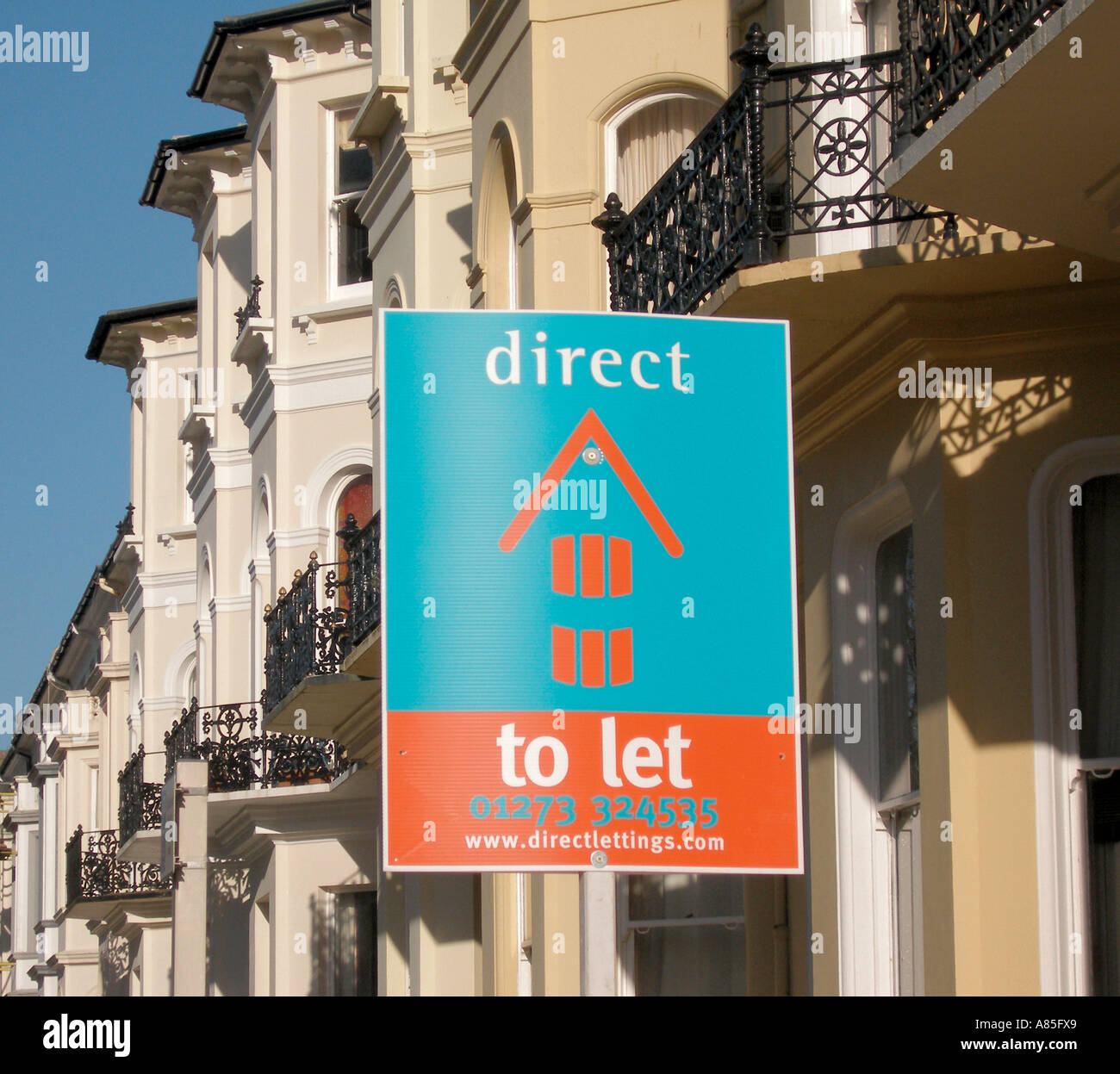 Residential Street of Properties with to Let Sign, Hove, East Sussex ...