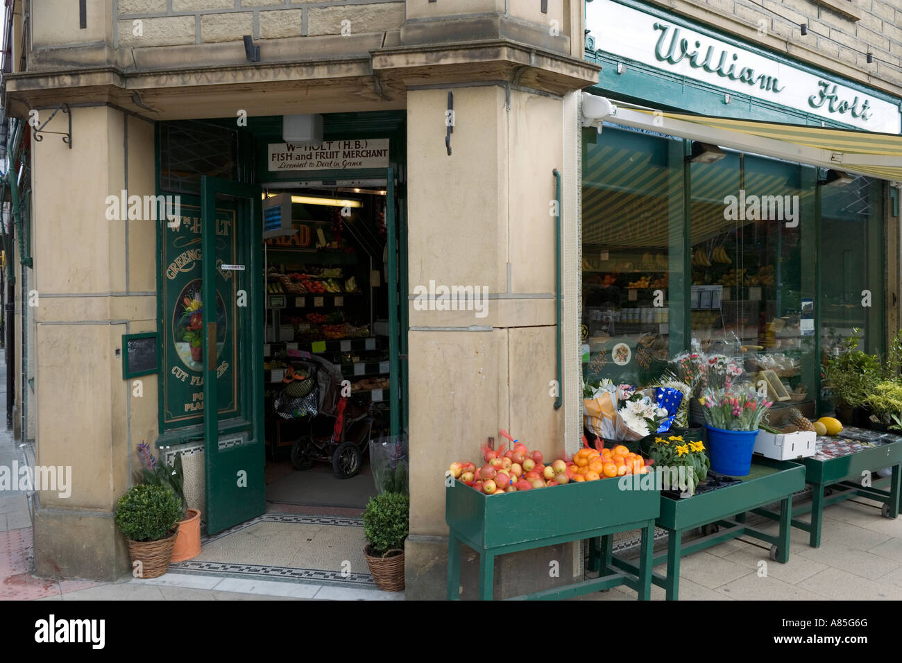 Traditional Greengrocers on Main Street, Town Centre, Hebden Bridge ...
