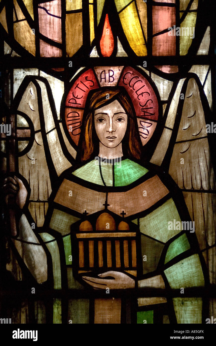 Orbatello, Tuscany, Italy. Stained Glass Window in the Cathedral Stock ...