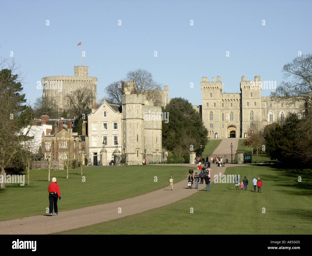 The Long Walk & Windsor Castle, Windsor, Berkshire, England Stock Photo ...