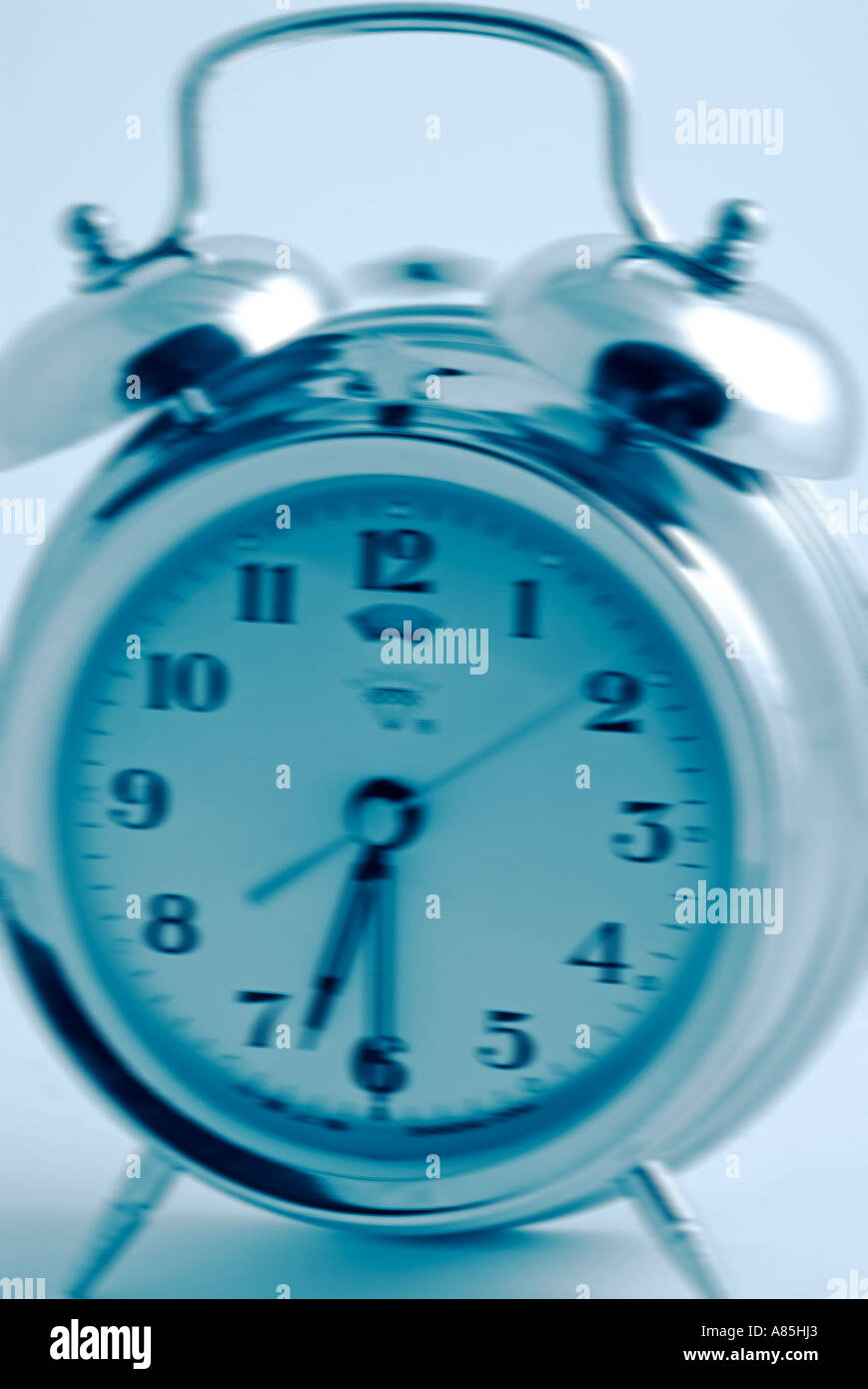 Blurred Motion of an Analogue Alarm Clock Ringing its Bells Early in ...