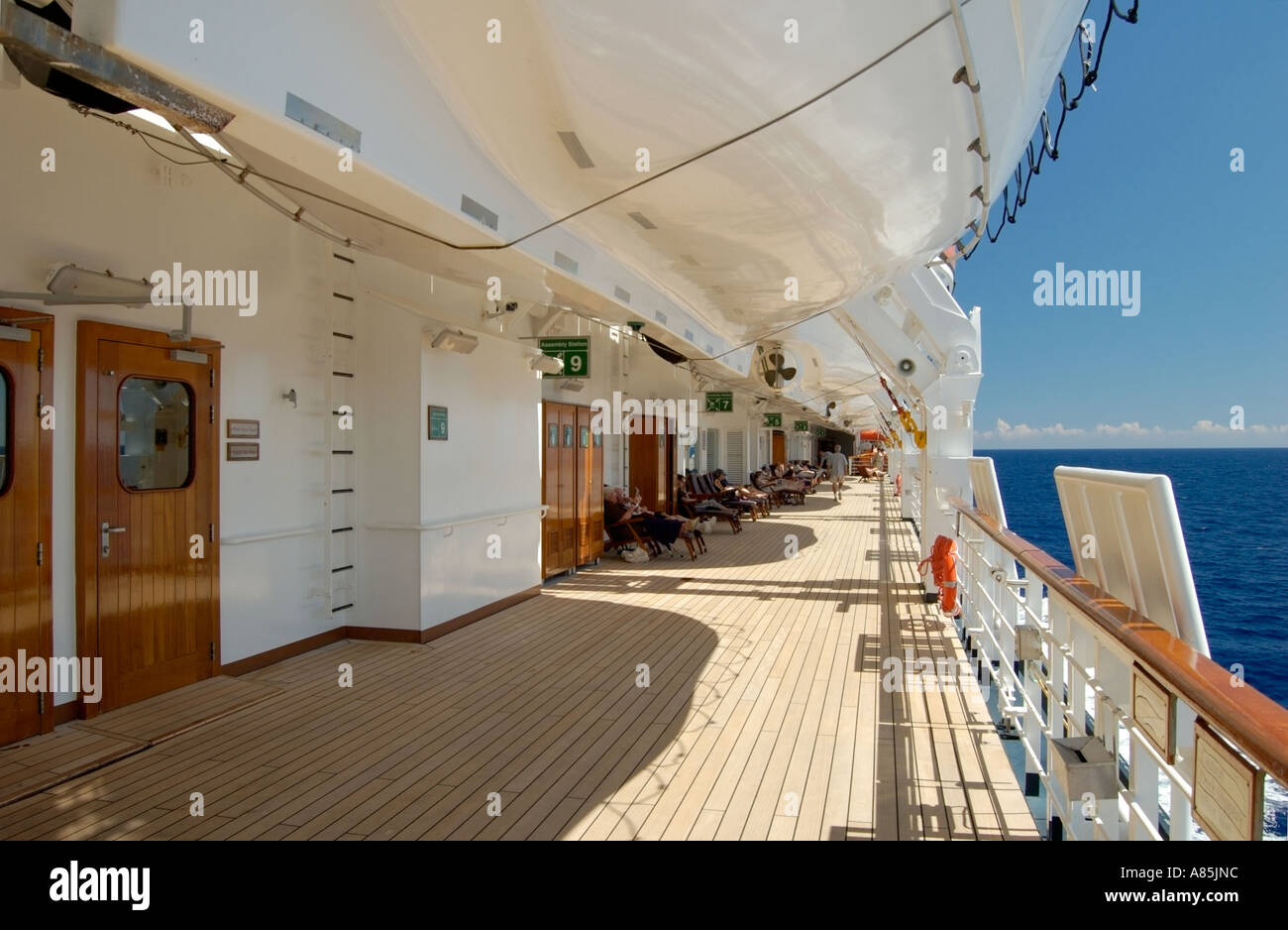 Deck View on Cruise Ship at Sea Stock Photo - Alamy