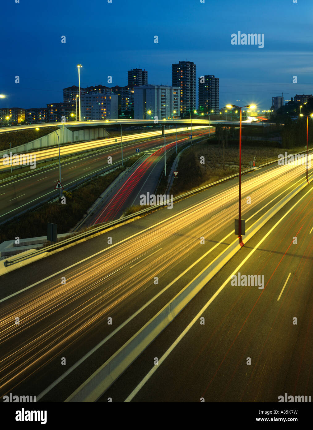 Night traffic in barcelona time hi-res stock photography and images - Alamy