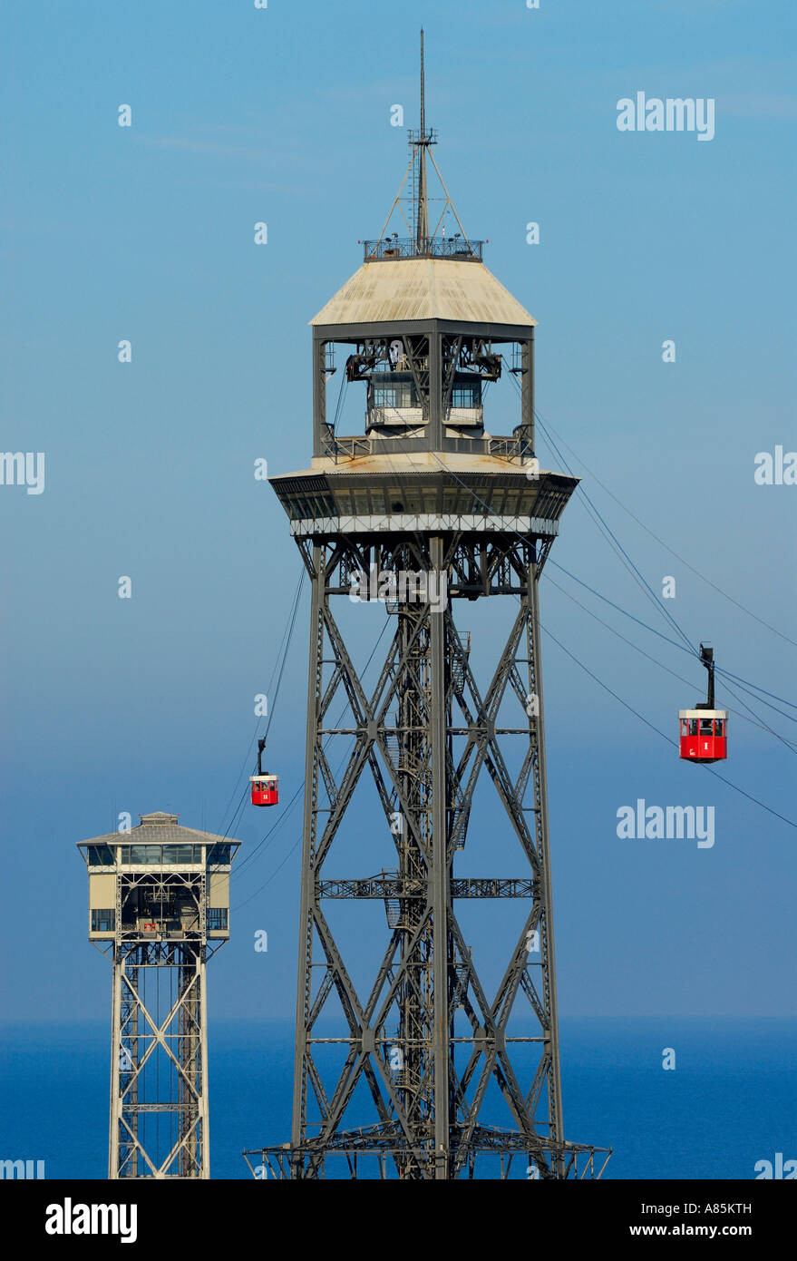 CABLE CARS BARCELONA CATALONIA SPAIN Stock Photo - Alamy