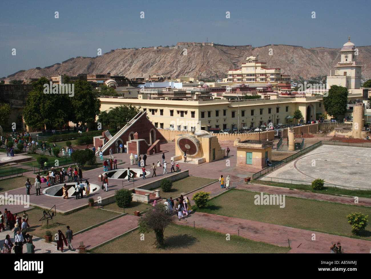 The Jantar Mantar (observatory) of Jaipur, Rajasthan, from above. The ...