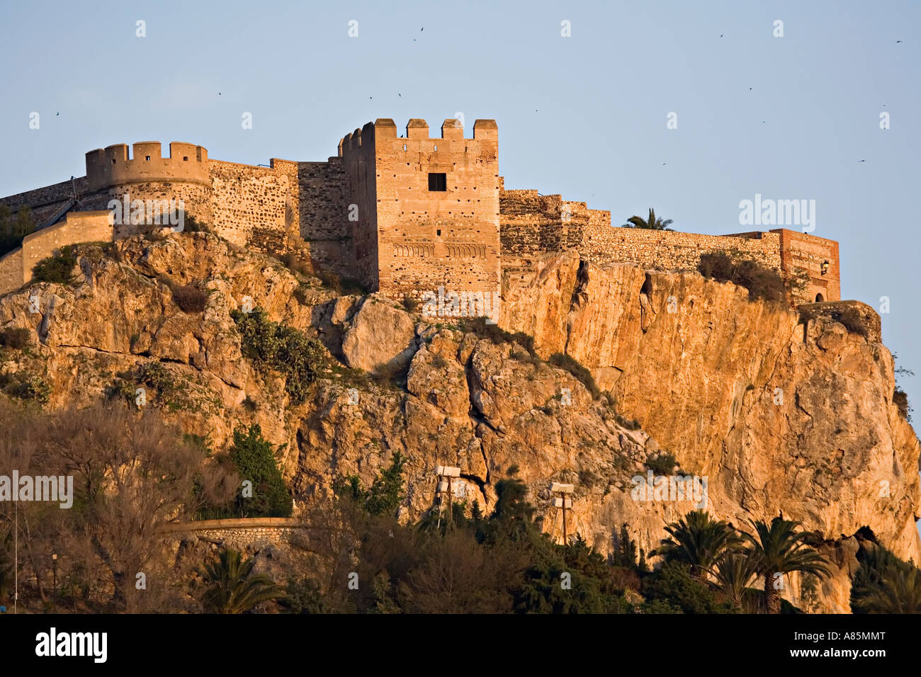 Moorish fortress on edge of cliffs Salobrena Spain Stock Photo - Alamy