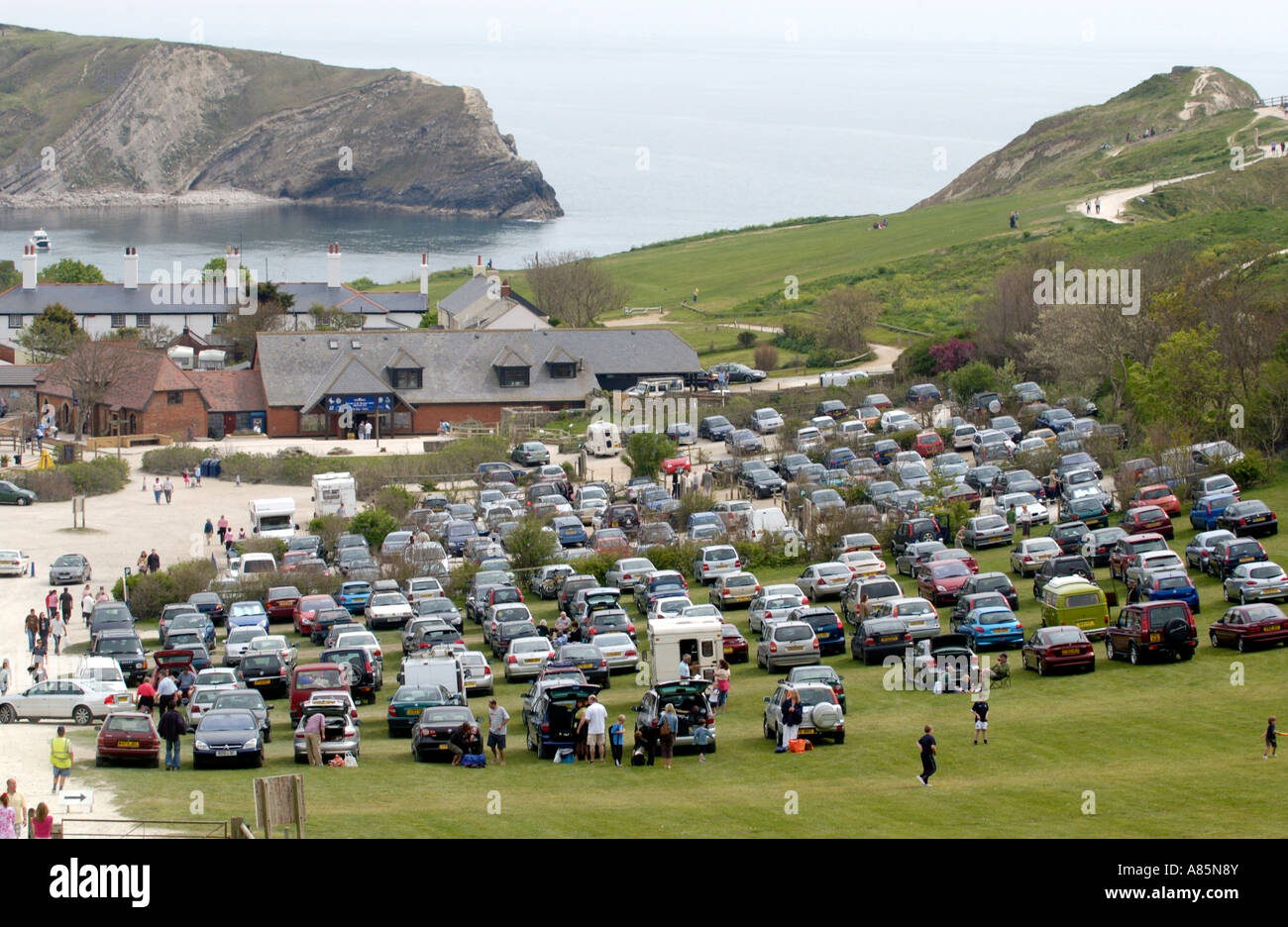 Lulworth cove car park hi-res stock photography and images - Alamy