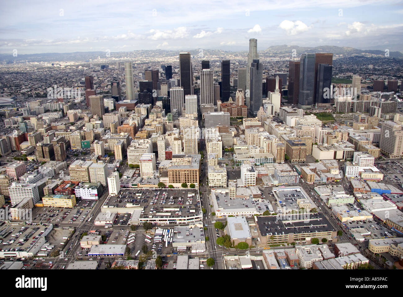 Aerial view of downtown Los Angeles California Stock Photo - Alamy