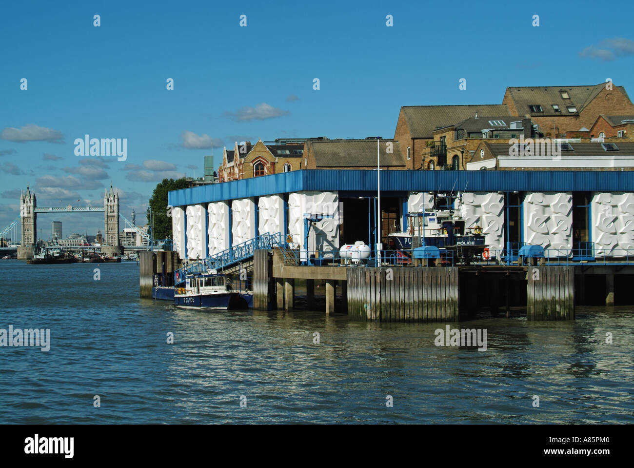 Wapping river Thames at high tide Metropolitan Police Marine Support ...