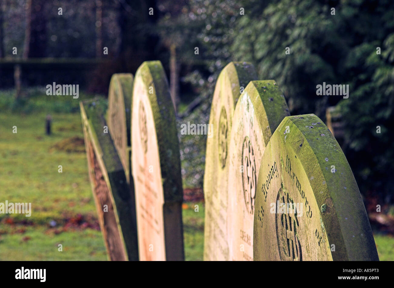 Tilted gravestones hi-res stock photography and images - Alamy