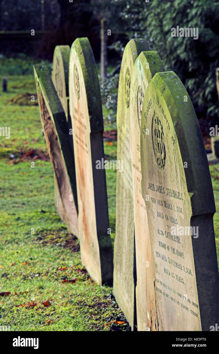 Gravestones in a row Stock Photo - Alamy