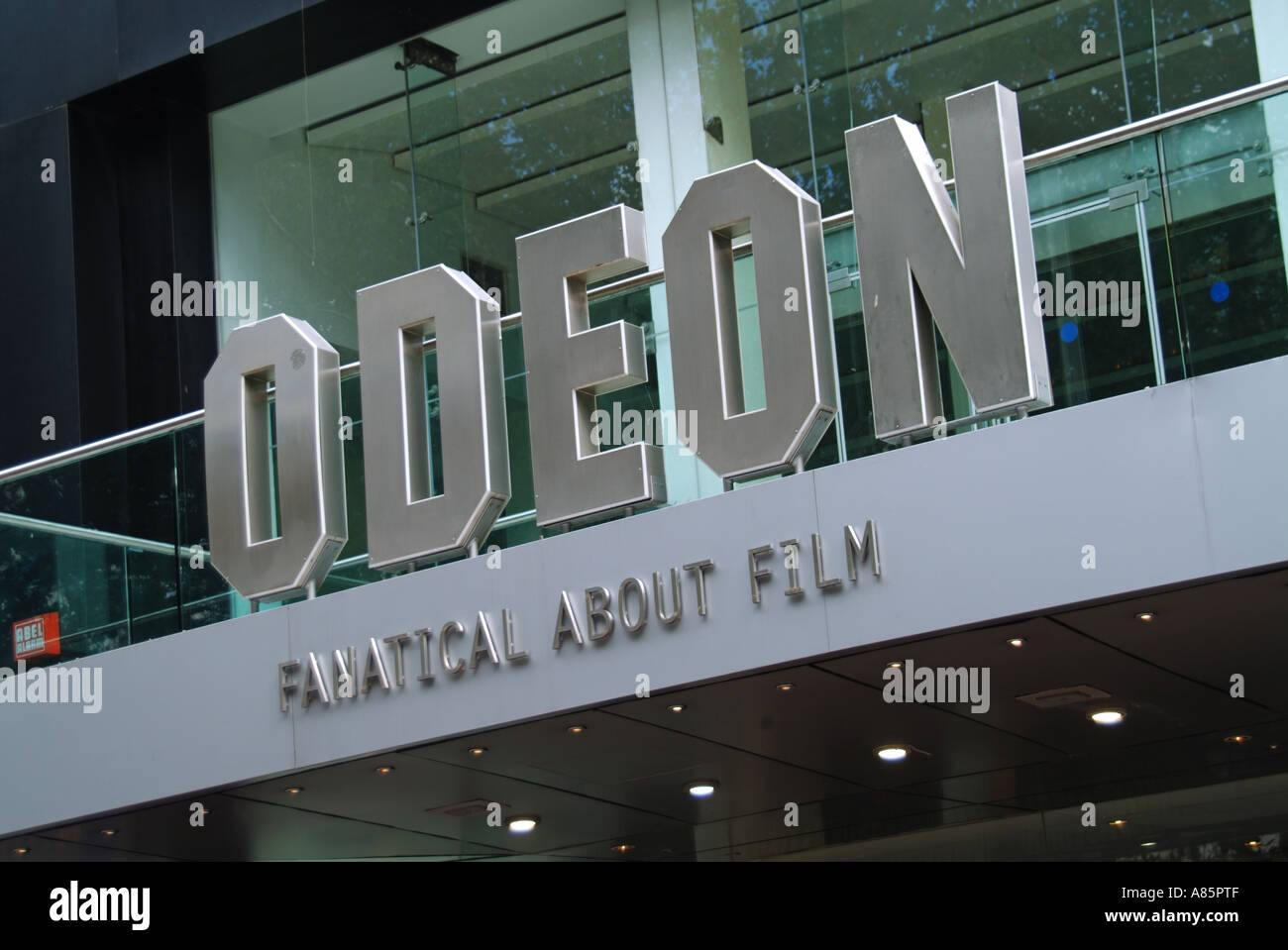 Odeon Leicester Square sign over main entrance Stock Photo - Alamy