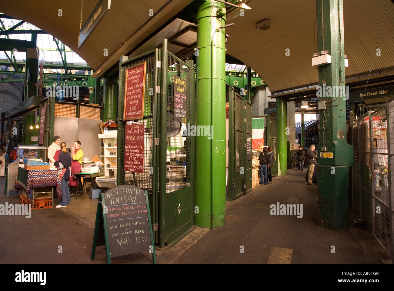 A view of the indoor area of Borough market Borough market South London ...