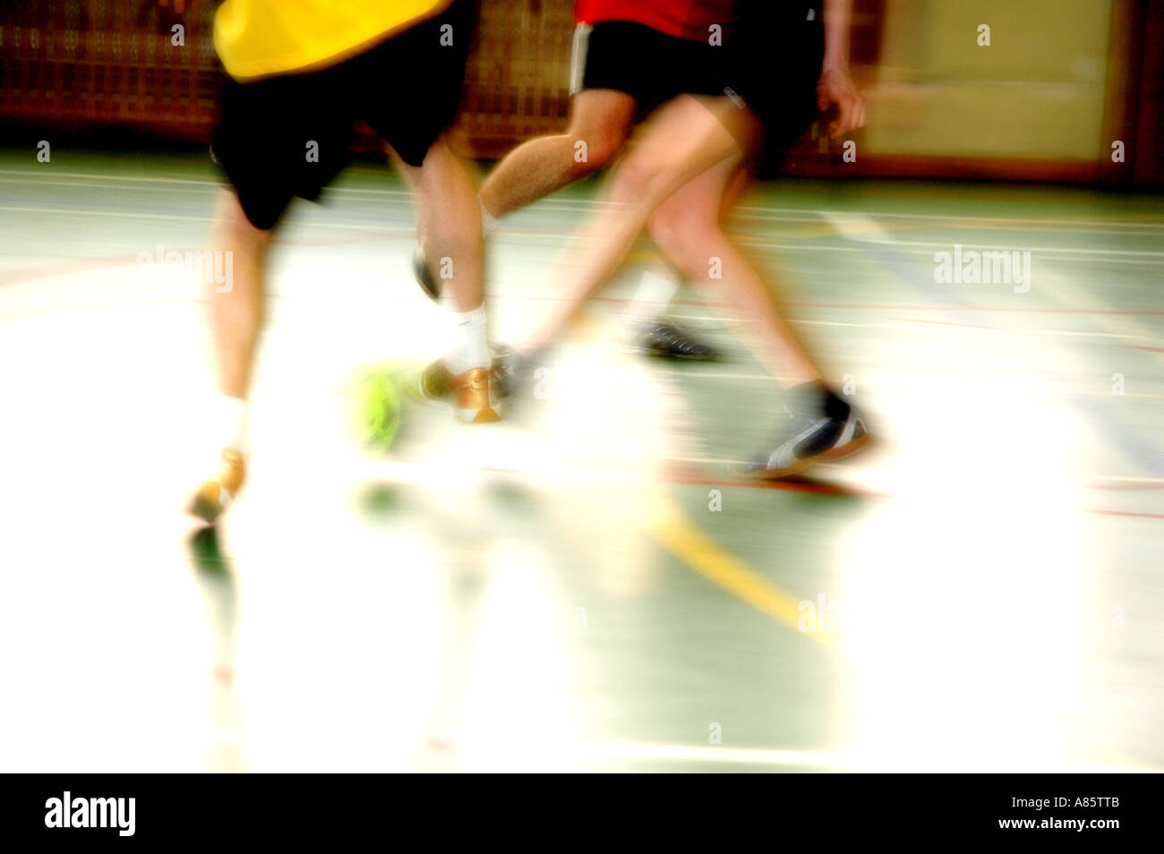 Football on gym hall Stock Photo - Alamy