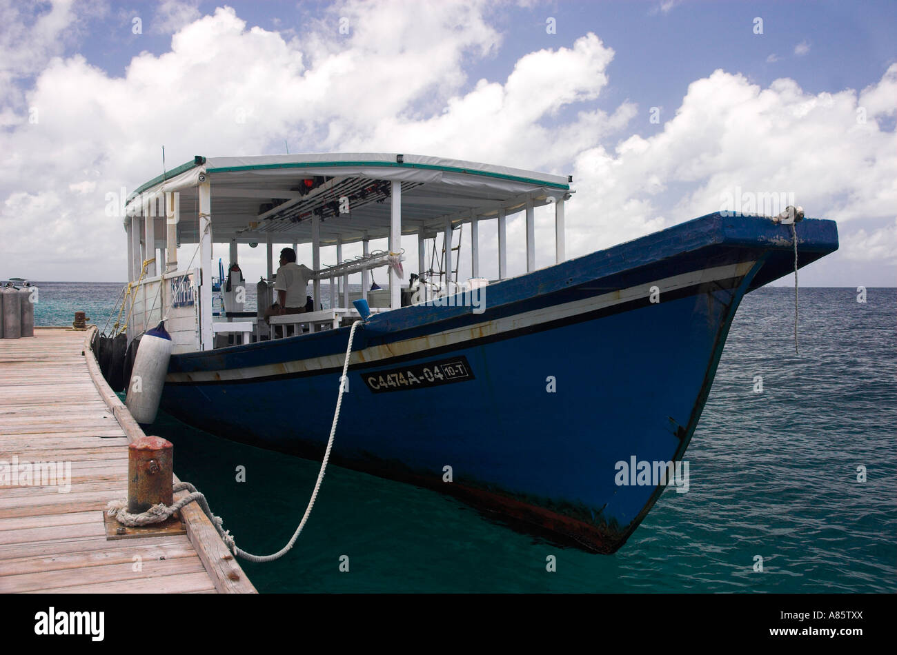 A traditional Dhoni boat used for inter island transportation in the ...