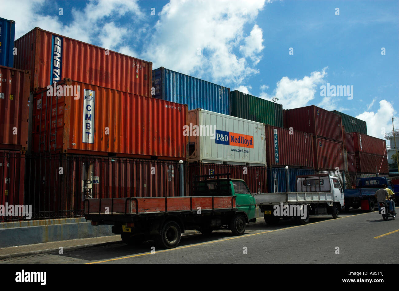 Huge cargo container storage outside the port at Male The Maldives ...