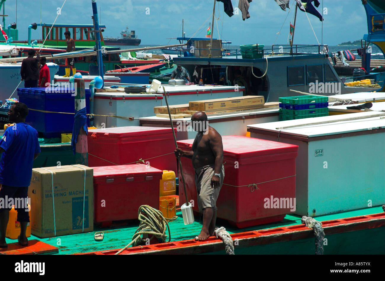 A traditional Dhoni boat used as a house boat for locals and for inter ...