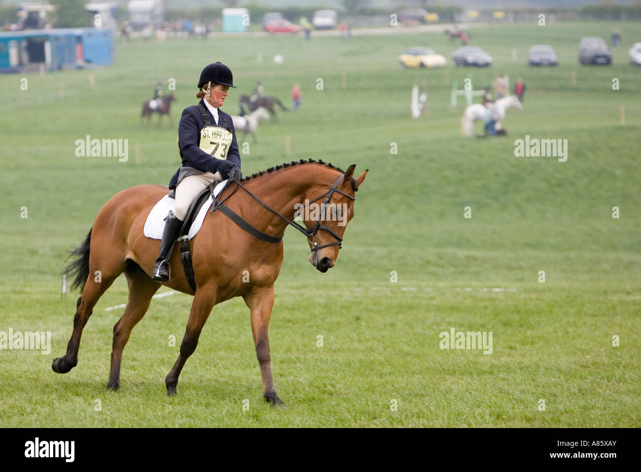 Horse and rider taking part in British Eventing Equestrian Event Stock ...
