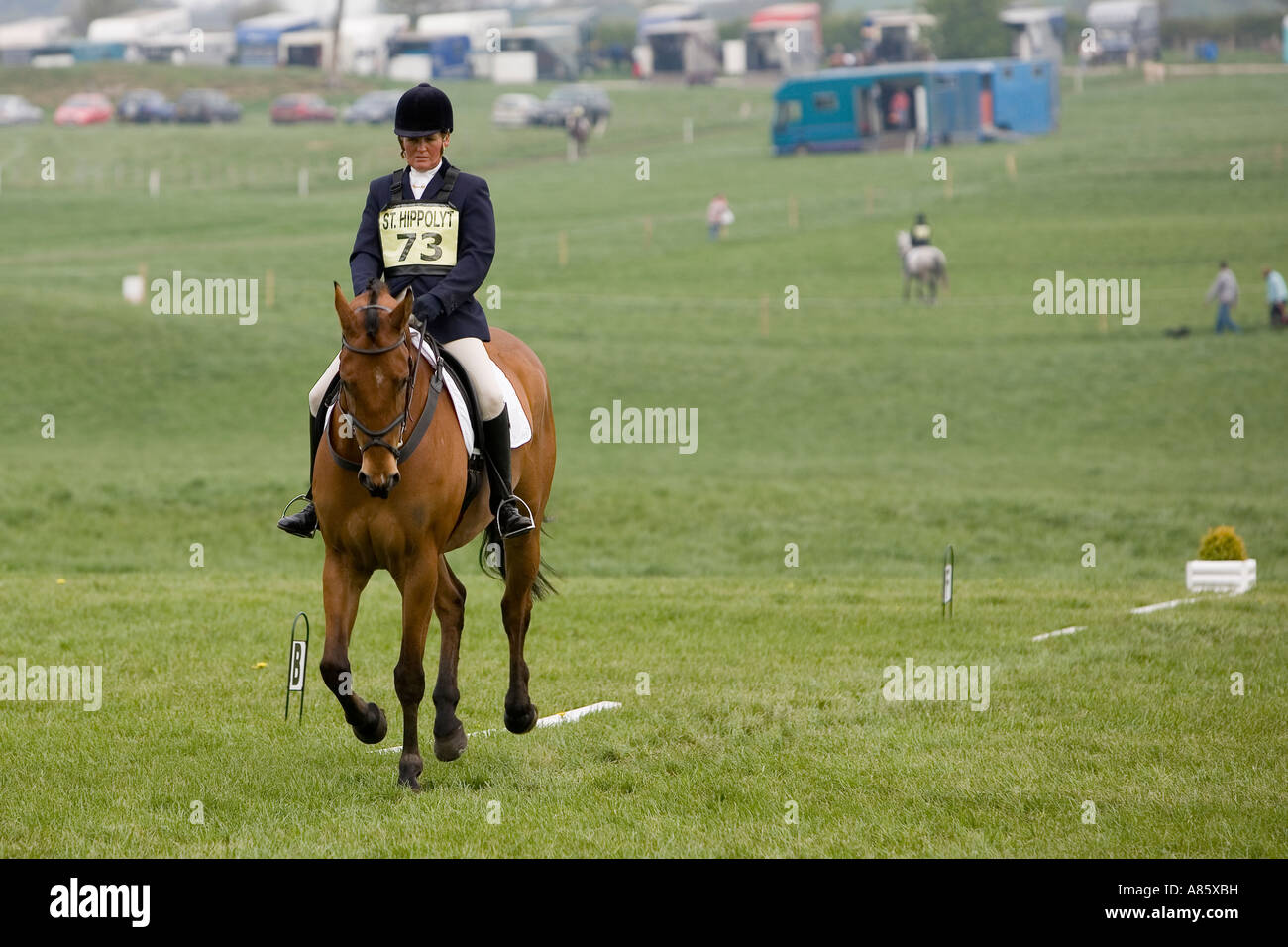 Horse and rider taking part in British Eventing Equestrian Event Stock ...