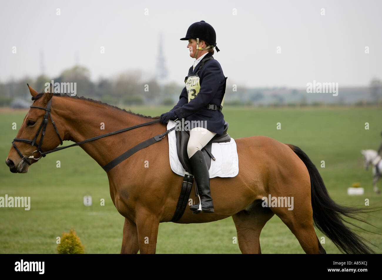 Horse and rider taking part in British Eventing Equestrian Event Stock ...