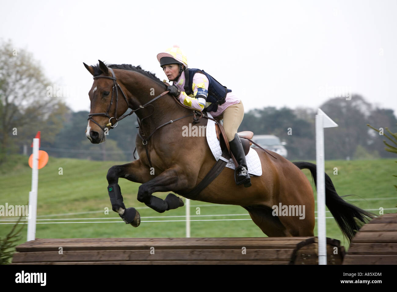 Horse and rider taking part in British Eventing Equestrian Event Stock ...