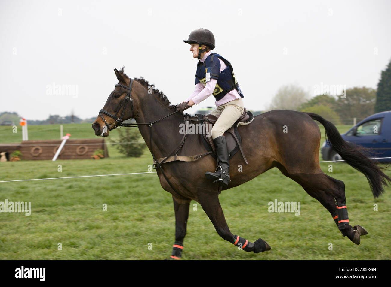 Horse and rider taking part in British Eventing Equestrian Event Stock ...