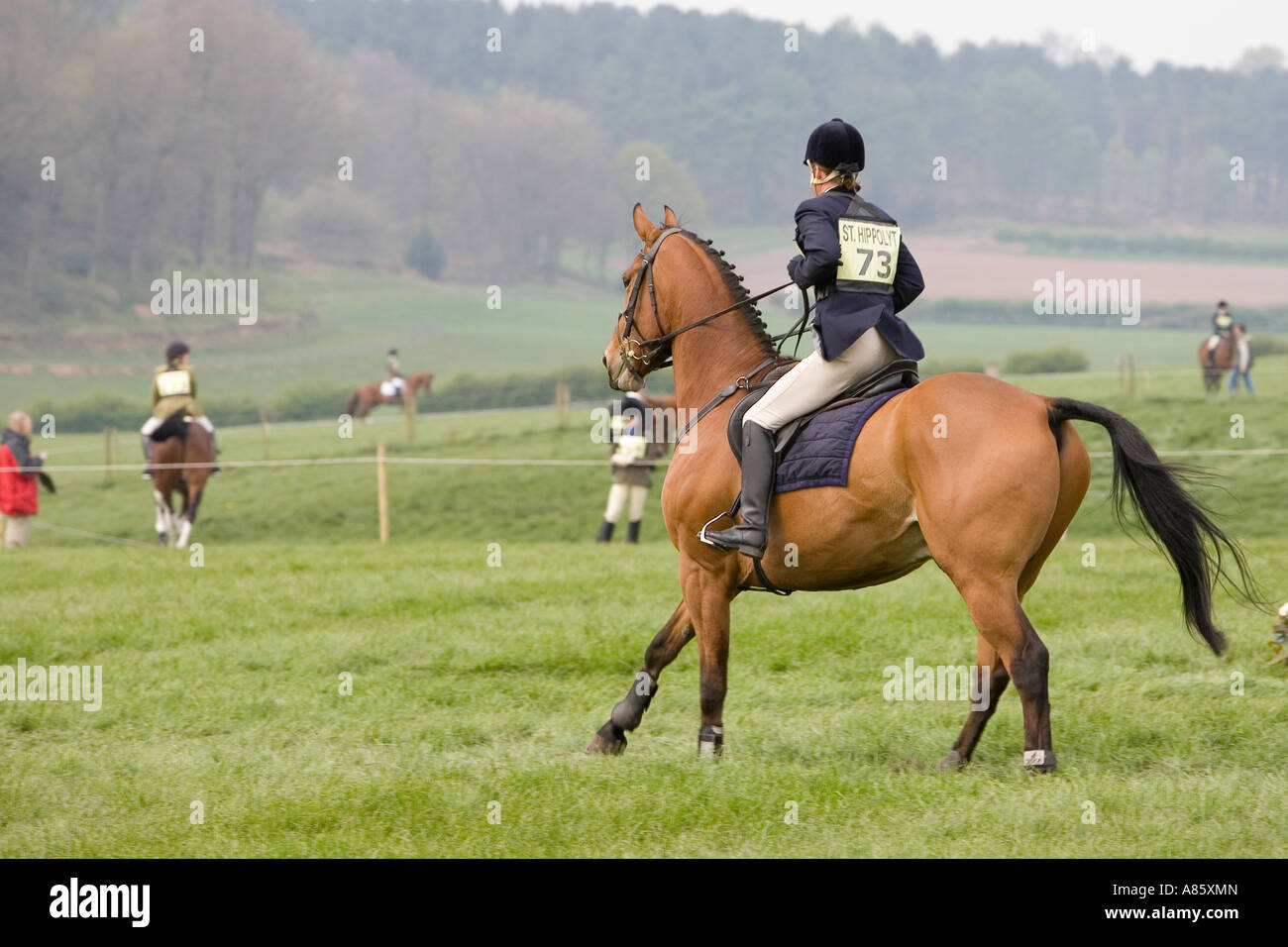 Horse and rider taking part in British Eventing Equestrian Event Stock ...