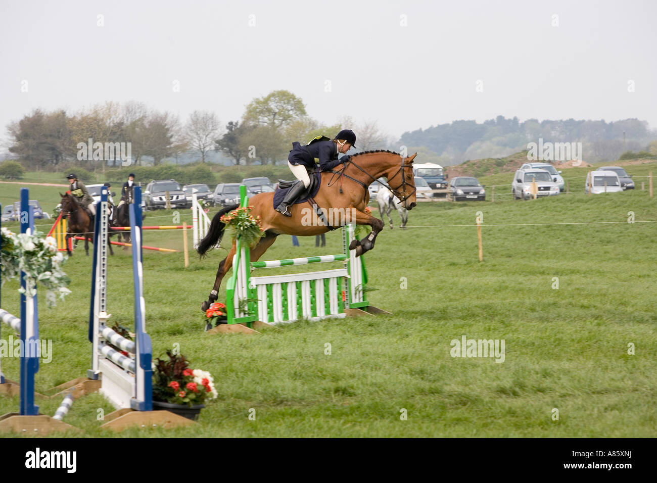 Horse and rider taking part in British Eventing Equestrian Event Stock ...
