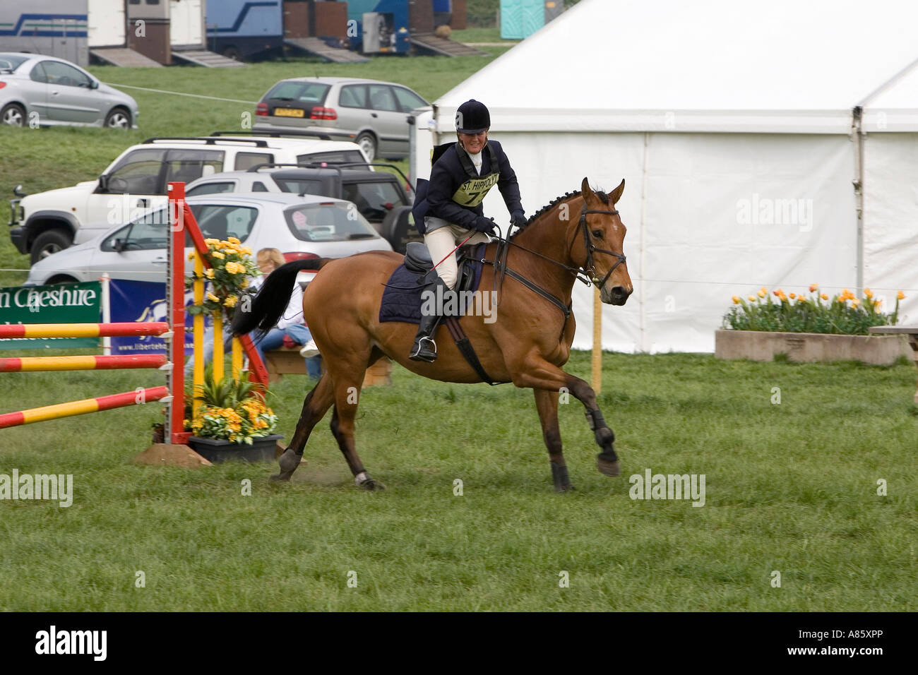 Horse and rider taking part in British Eventing Equestrian Event Stock ...